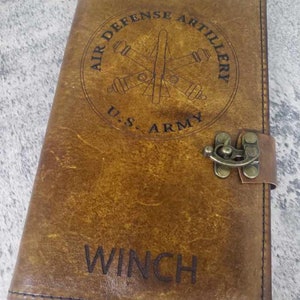 Air Defense Artillery, Personalized Leather Military Journal, Handmade ...