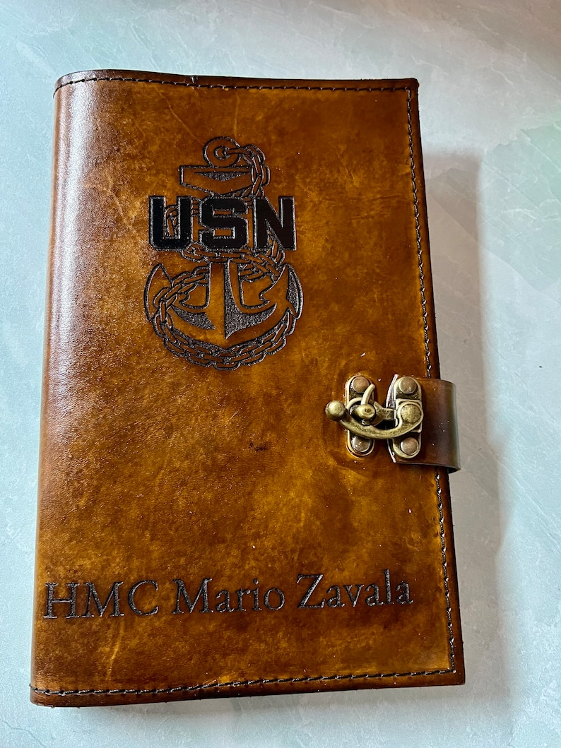 Single Anchor, Navy Chief Charge Book, Leather Journal Cover, Log Book ...