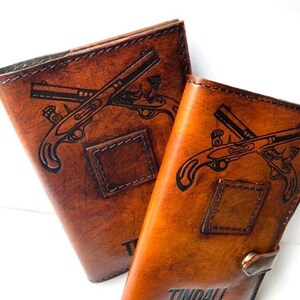 Military Police Cross Pistols, Leather Book Cover, Personalized Police ...