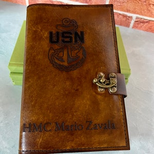 Single Anchor, Navy Chief Charge Book, Leather Journal Cover, Log Book ...