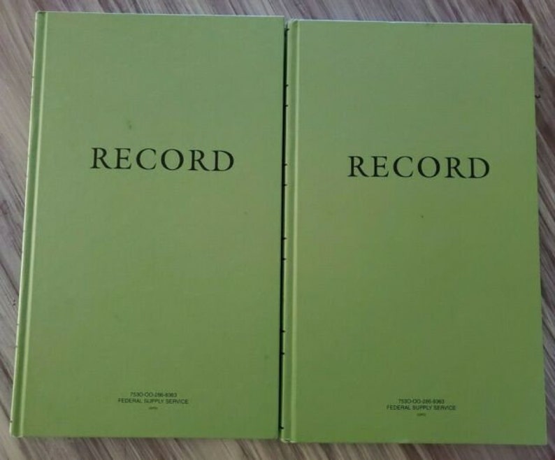 8.5"x14" REPLACEMENT Green Record Book - Military Green Record Book ...