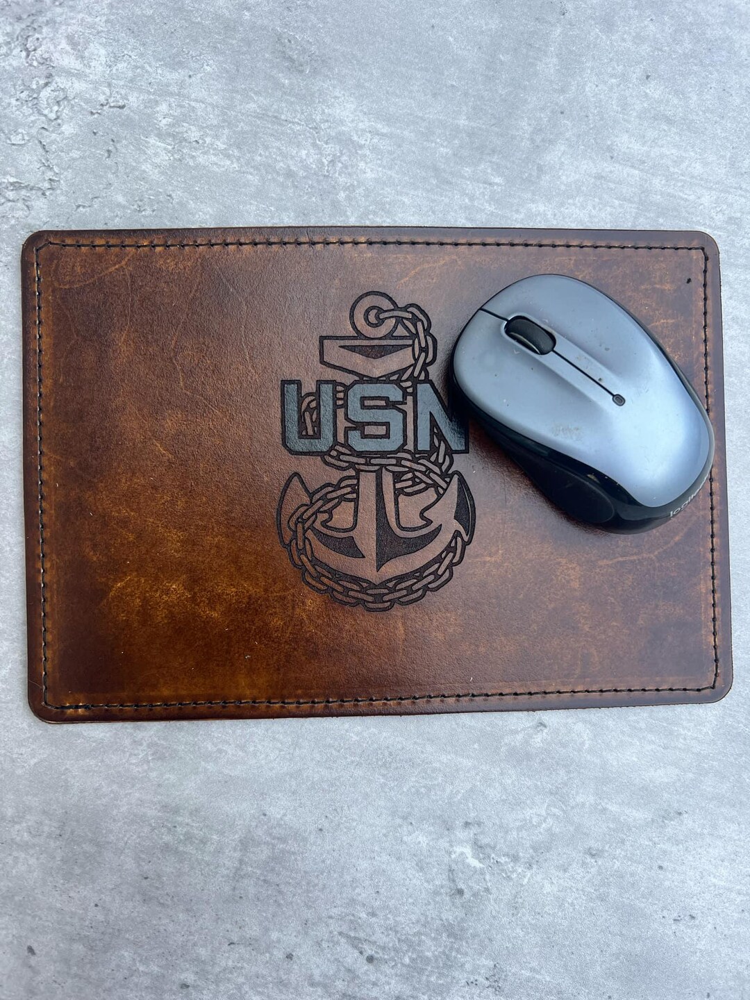 USCG Chief Anchor Leather Mouse Pad, Military Gift - Etsy