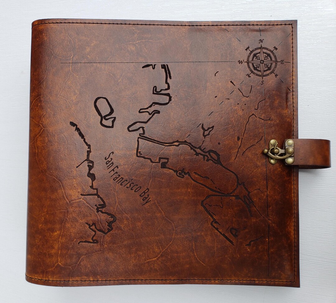 Personalized Leather Chief Charge Book, Map Carved Binder - Etsy