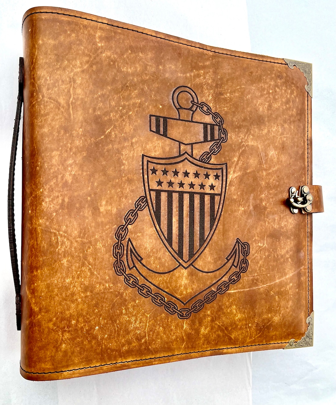 Chief Charge Book, HANDLE on Spine, Large USCG Chief Anchor on Cover ...