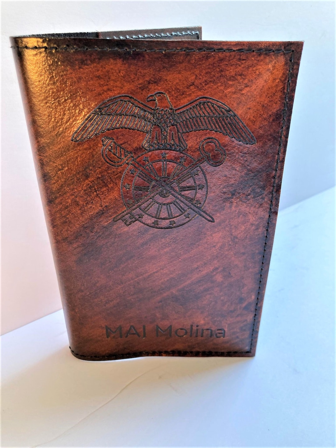 U.S. Army Quartermaster Branch Insignia Leather Green Book Cover ...