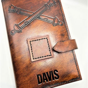 Field Artillery Cross Cannons, Leather Book Cover and Log Book ...