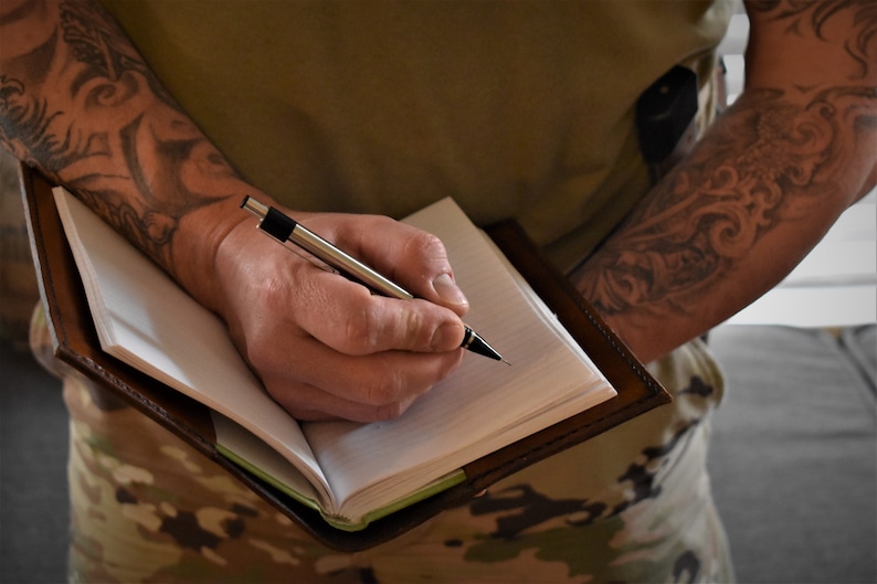 US Navy Officer Leather Book Cover – Personalized Military Journal - Etsy