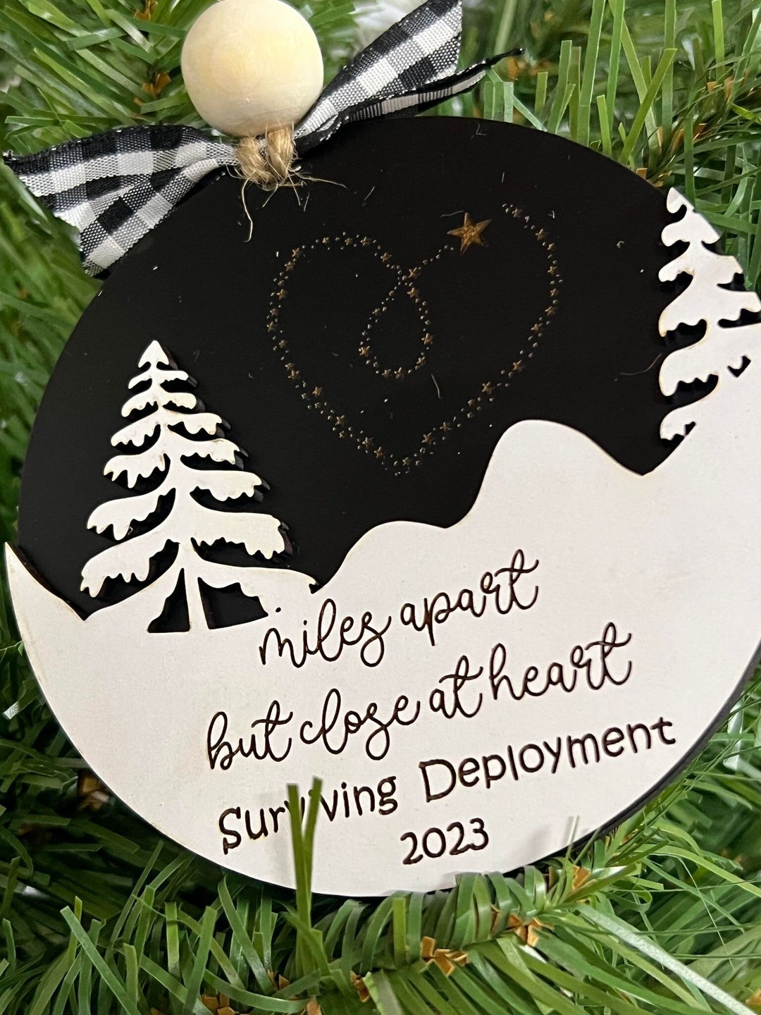 Miles Apart, Long Distance Surviving Deployment, Christmas Ornament ...