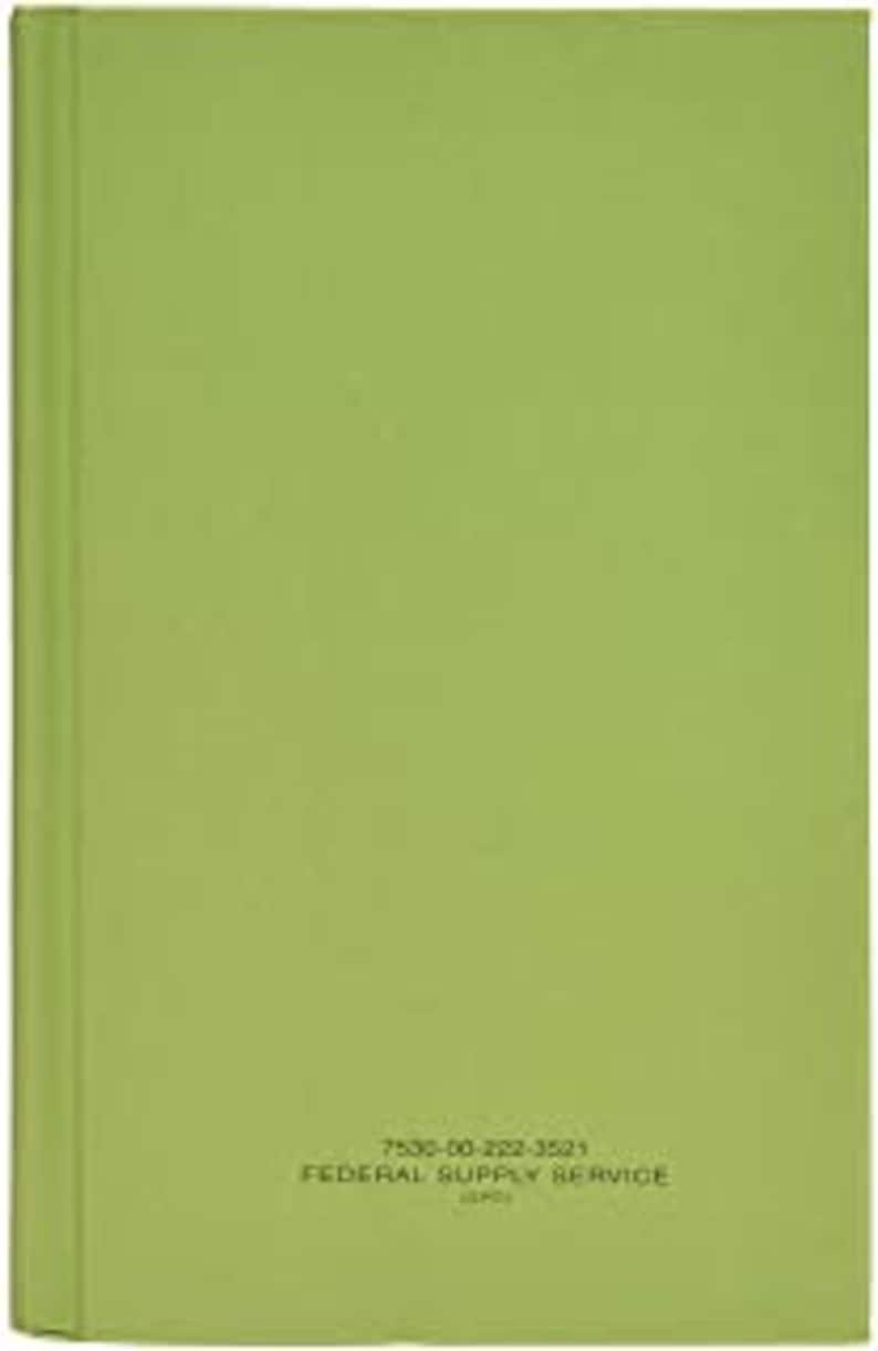8.5"x14" REPLACEMENT Green Record Book - Military Green Record Book ...