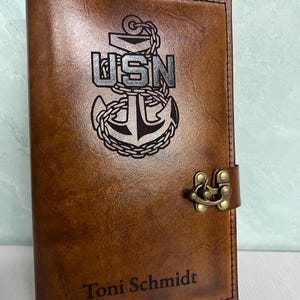 Single Anchor, Navy Chief Charge Book, Leather Journal Cover, Log Book ...