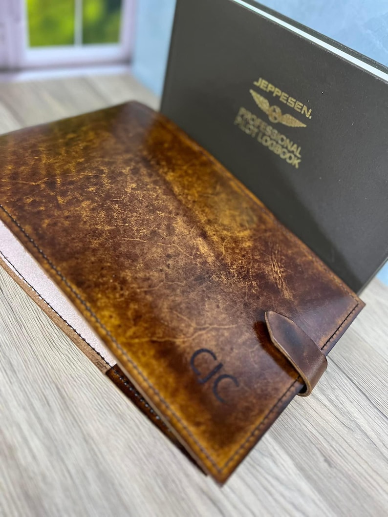 Handmade Leather Pilot Log Book Cover, Personalized Army Gift - Etsy