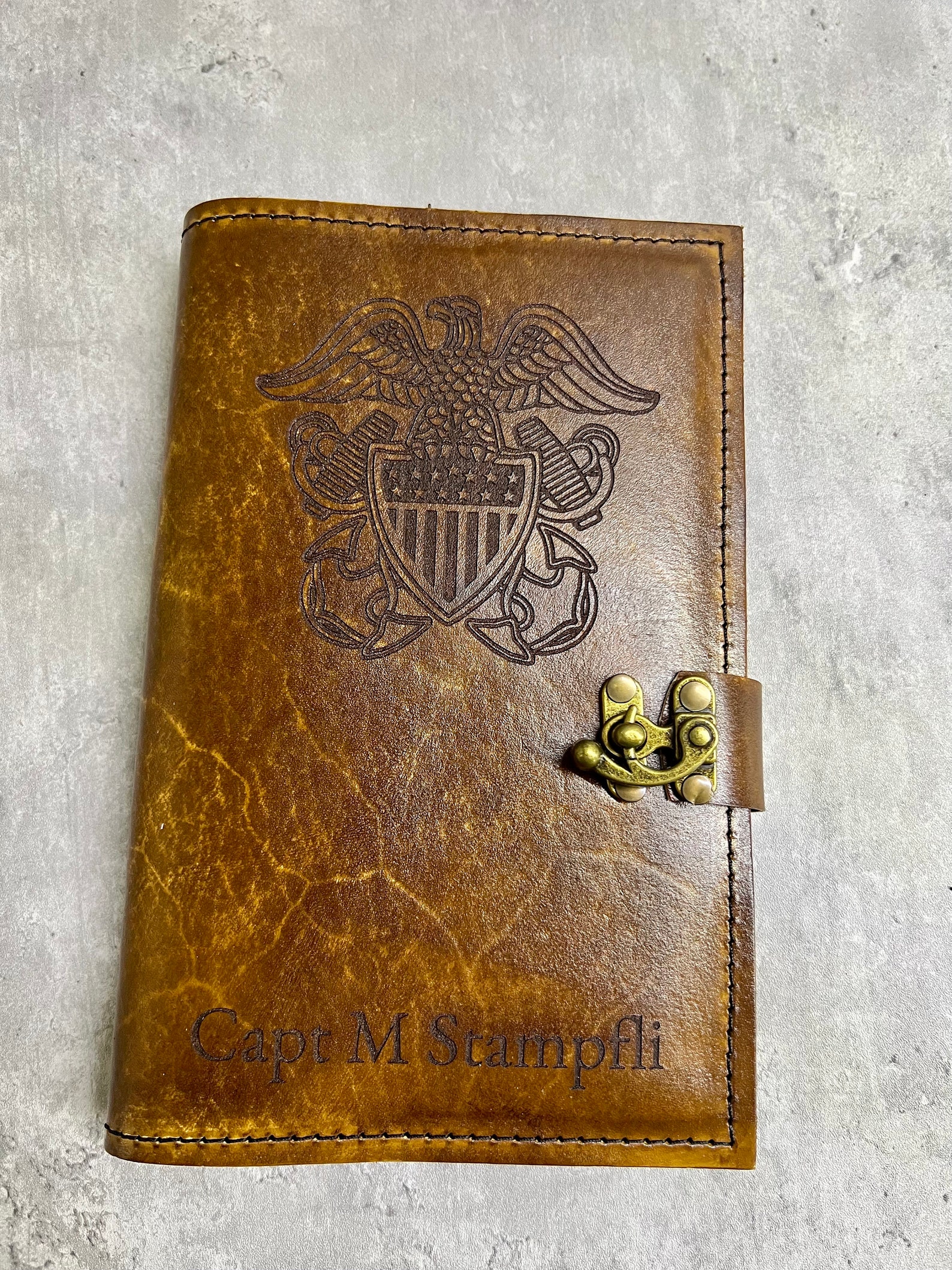 US Navy Officer Leather Book Cover – Personalized Military Journal - Etsy