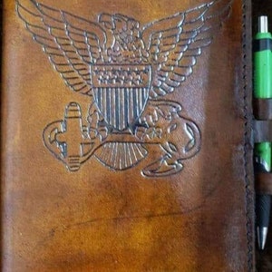 US Navy Officer Leather Book Cover Military Notebook Cover - Etsy