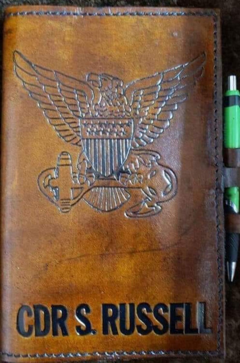 US Navy Officer Leather Book Cover Military Notebook Cover - Etsy