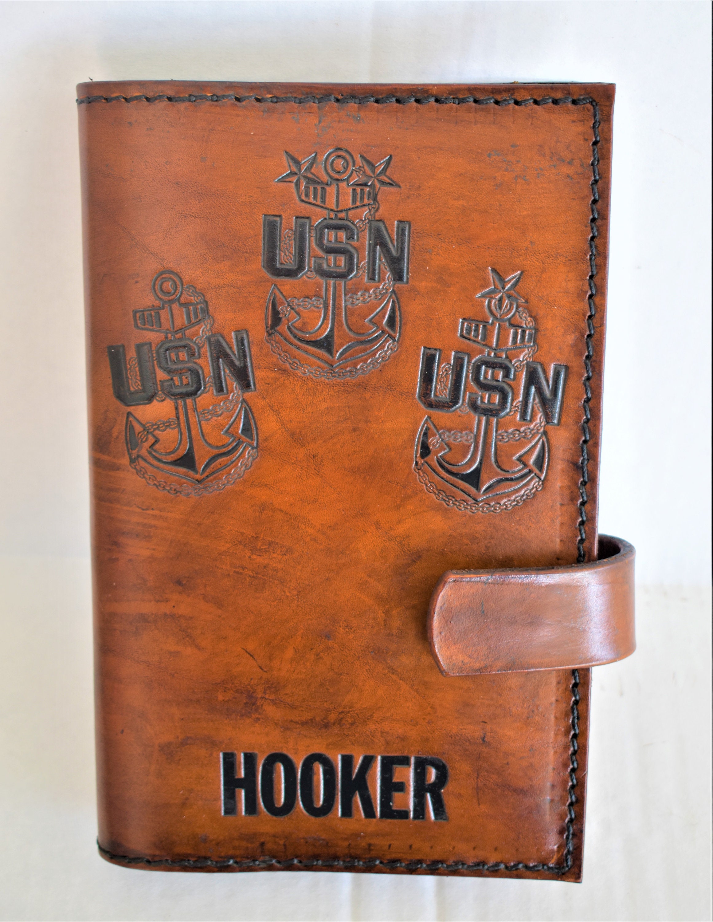 Custom Personalized Navy Chief Charge Book Leather Green Book | Etsy
