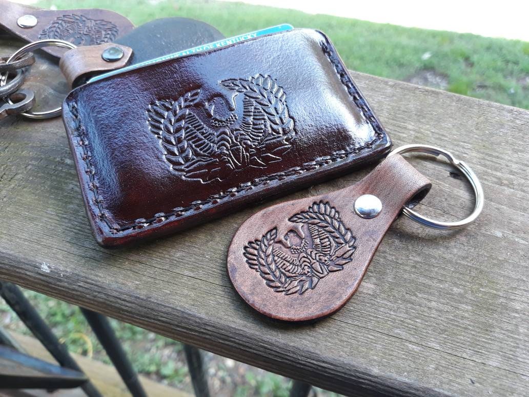 Warrant Officer Eagle Leather Card Wallet, Military Retirement Gift - Etsy