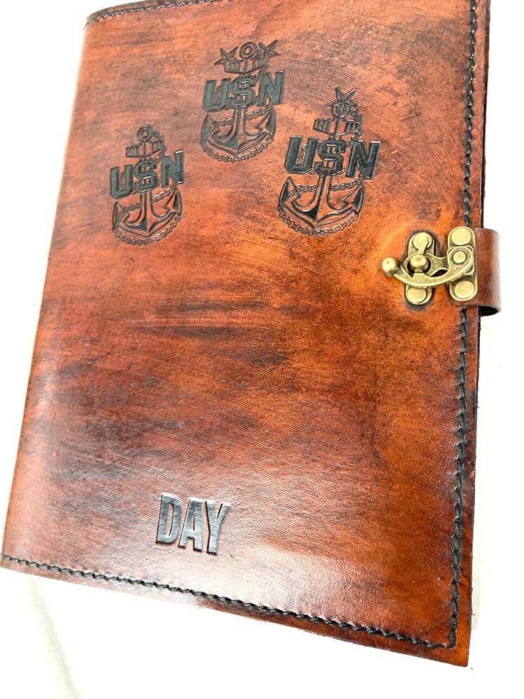 Custom Personalized Navy Chief Charge Book Leather Green Book | Etsy