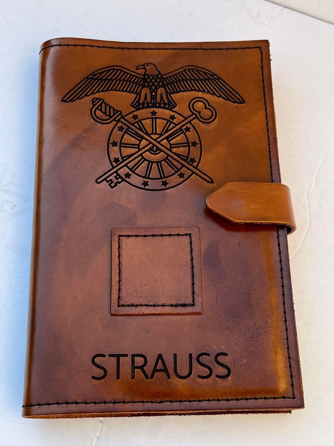 Personalized Leather U.S. Army Quartermaster Book Cover, Military Gift ...