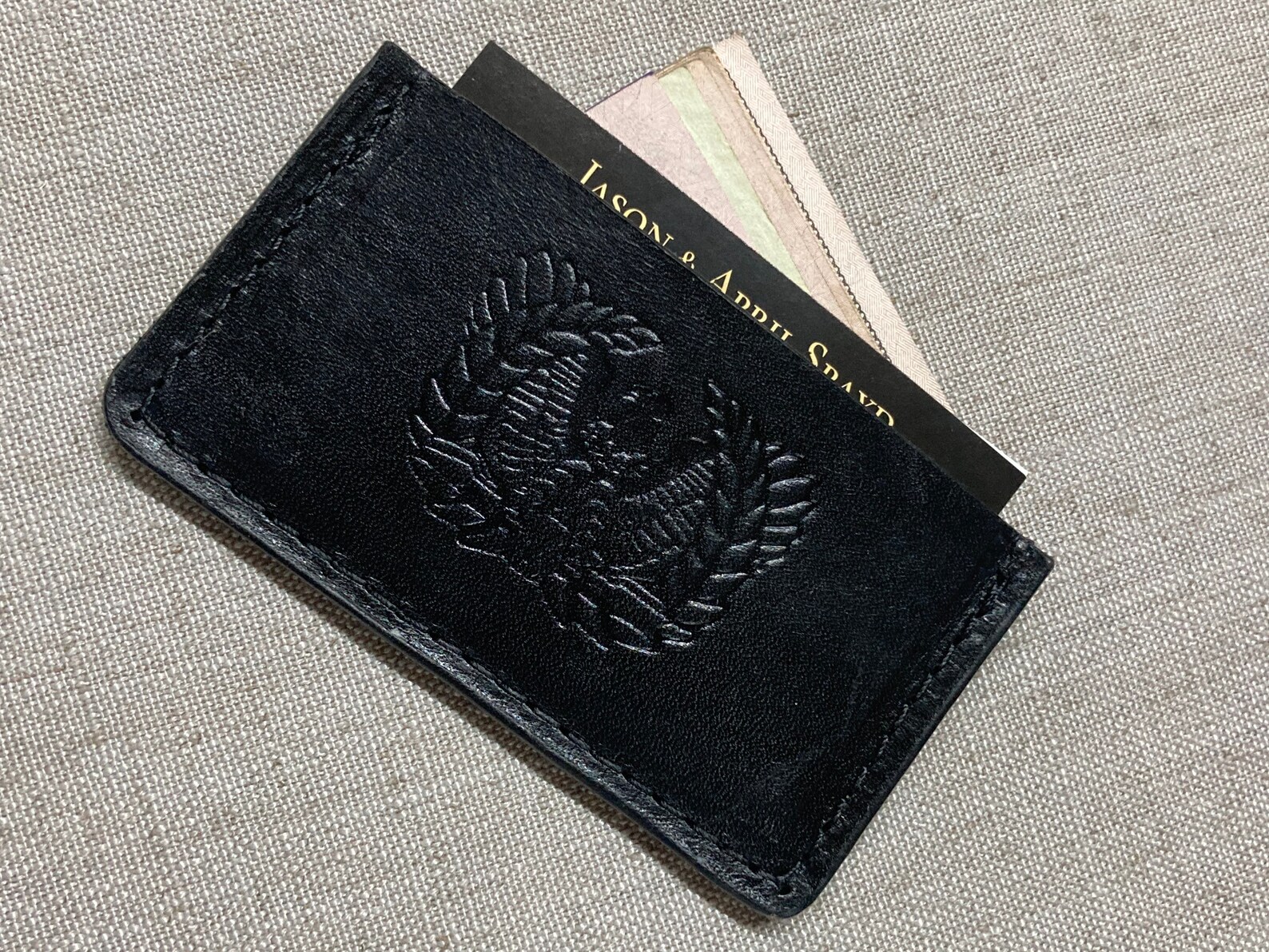 Warrant Officer Eagle Leather Card Wallet, Military Retirement Gift - Etsy