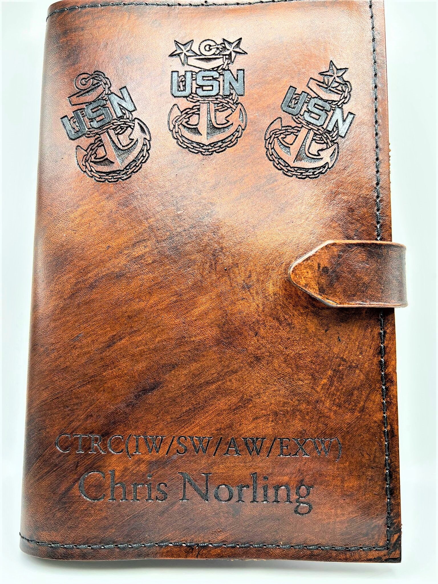 Custom Personalized Navy Chief Charge Book Leather Green Book | Etsy