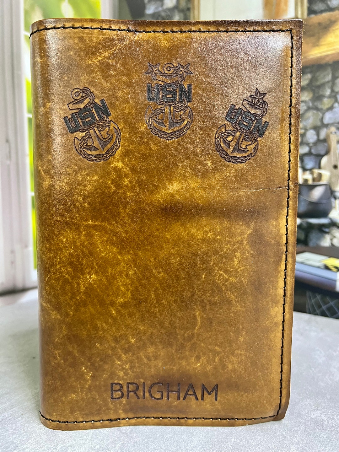 Custom Navy Chief's Mess, Leather Journal Cover, Chief Charge Book, 3 ...