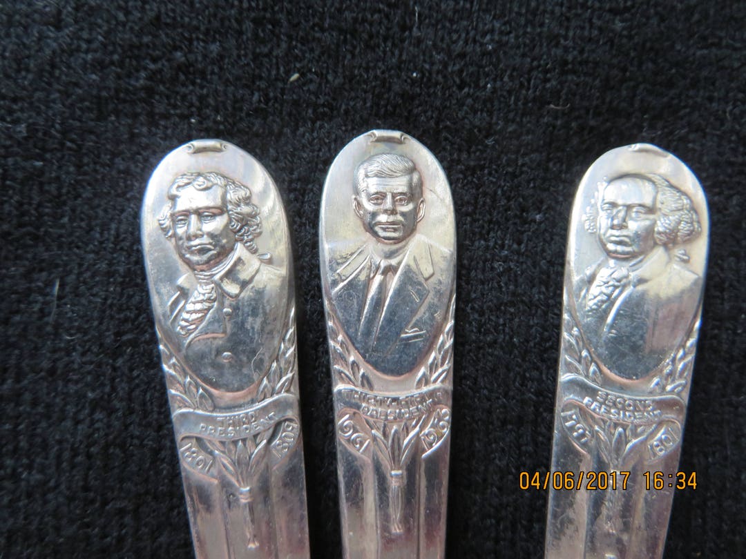 Vintage John F Kennedy, John Adams and Thomas Jefferson Wm Rogers ...