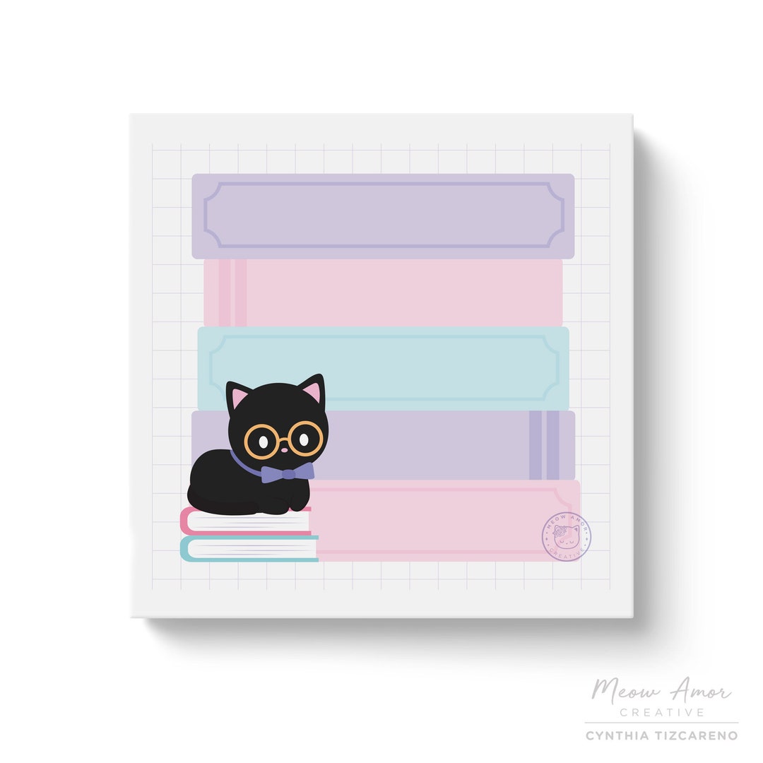 Book Cat Sticky Notes - Fun Cat Memo Pads for Bookworms and Cat Lovers ...