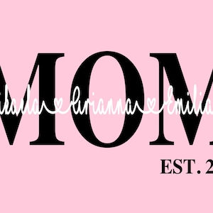 Custom Mom Shirt With Kids Names, Personalized Mom Tee, Valentines Day ...