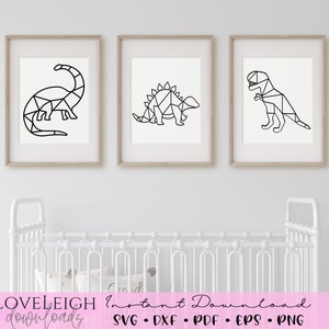 Dinosaurs SVG Hand-drawn Geometric Cutting File Instant - Etsy UK