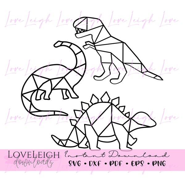 Geometric Dinosaur - Etsy