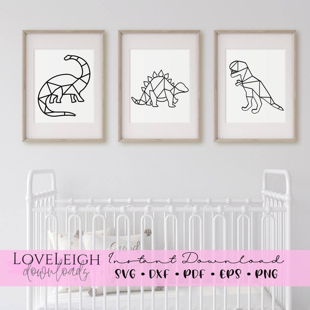 Dinosaurs SVG Hand-drawn Geometric Cutting File Instant - Etsy UK