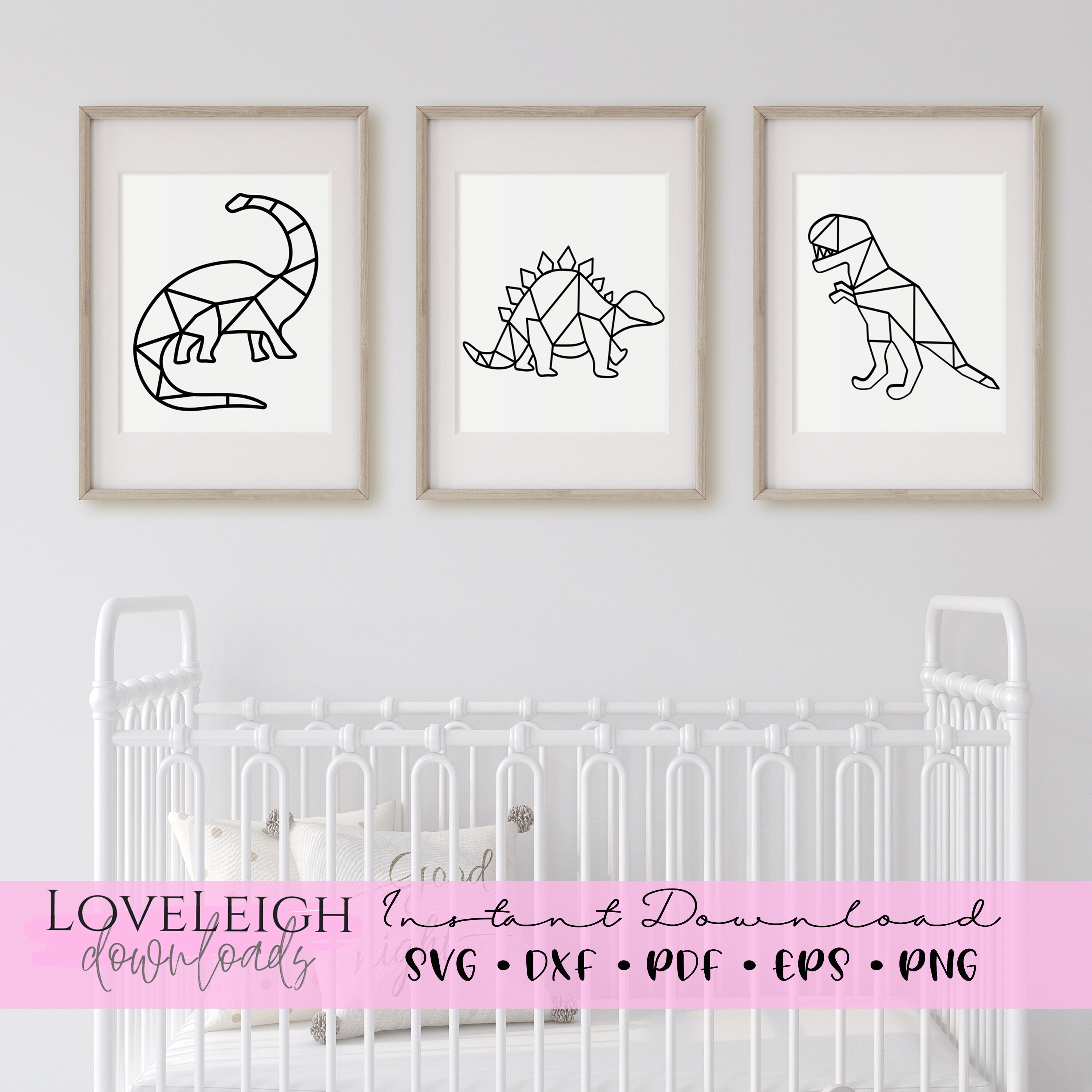Dinosaurs SVG Hand-drawn Geometric Cutting File Instant | Etsy UK