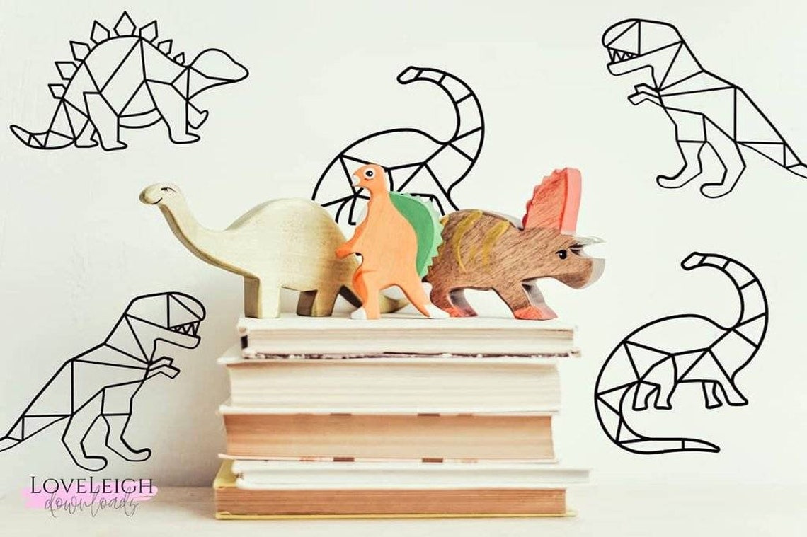 Geometric Dinosaurs SVG Geo Dinosaur PNG Cutting File | Etsy
