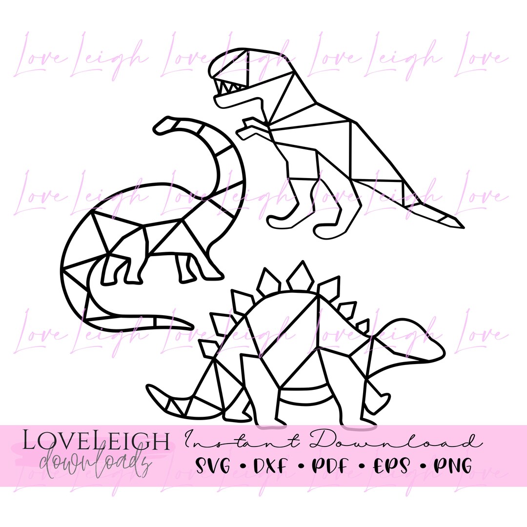 Geometric Dinosaurs SVG | Geo Dinosaur PNG | Cutting File Instant ...