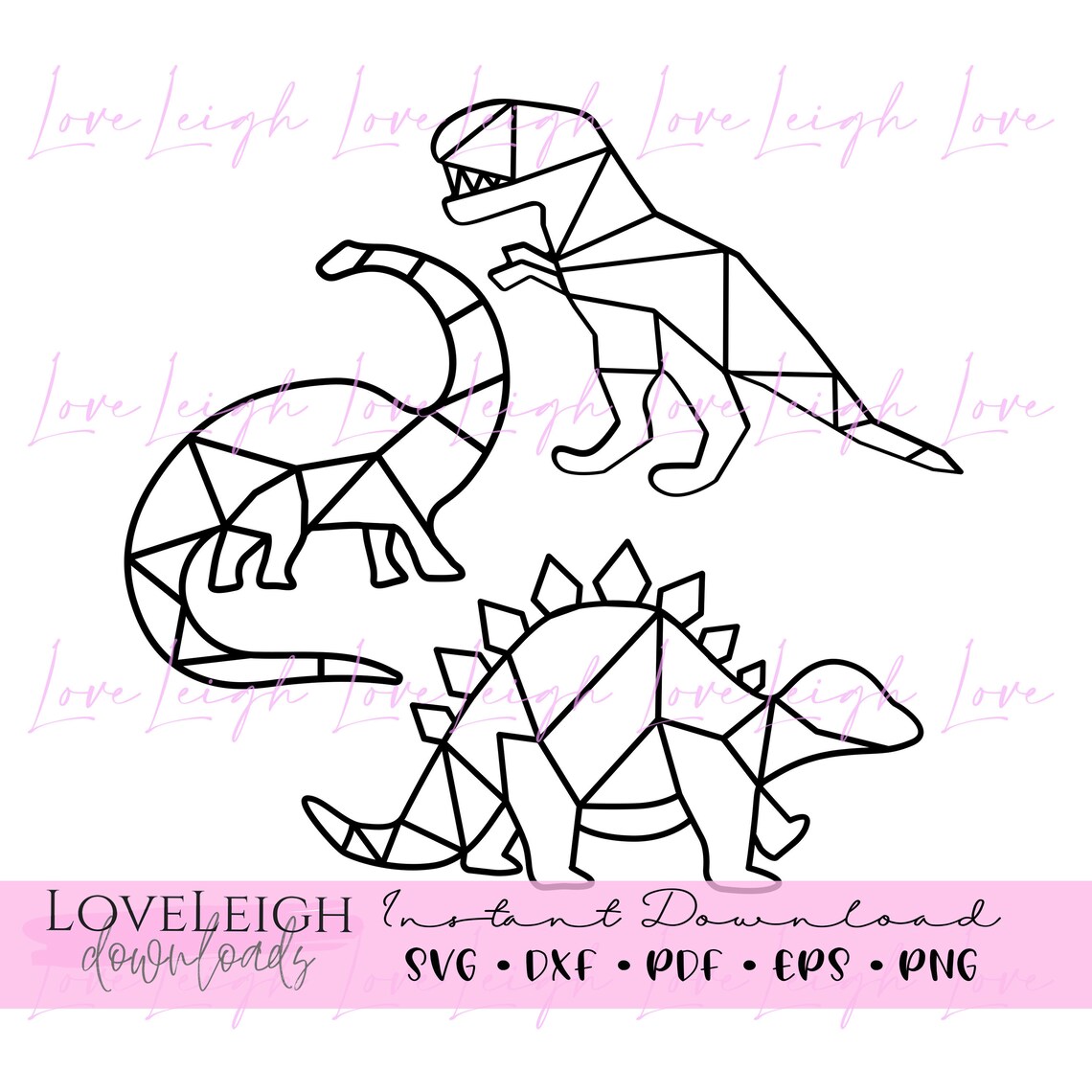 Geometric Dinosaurs SVG Geo Dinosaur PNG Cutting File - Etsy Canada