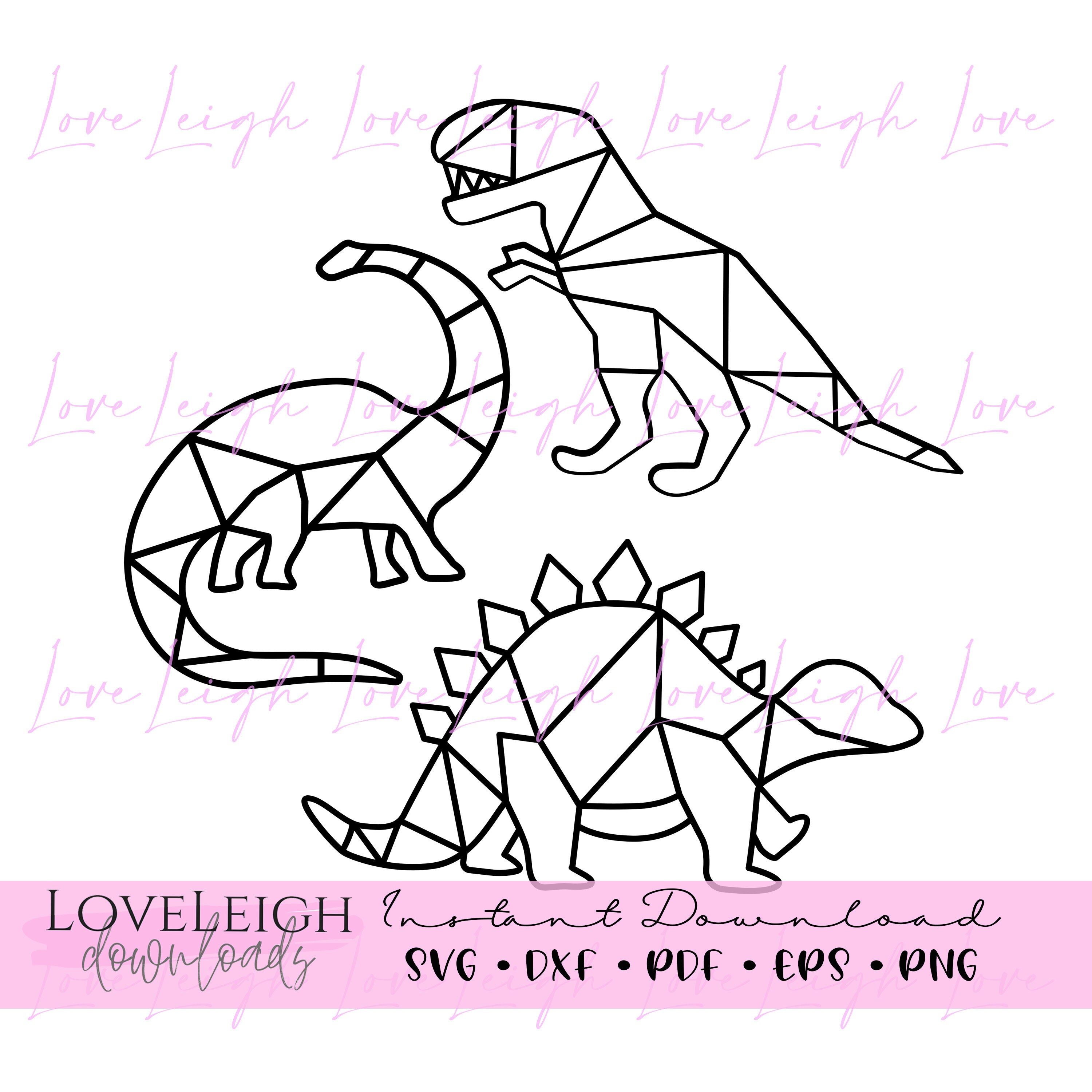Geometric Dinosaurs SVG Geo Dinosaur PNG Cutting File - Etsy Canada