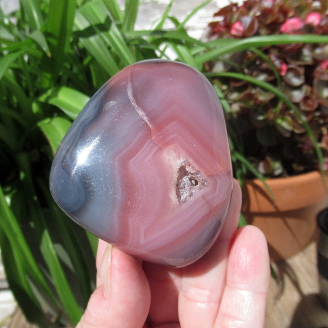 Banded Agate Palm Stone, Sashe River Agate From Zimbabwe - Etsy