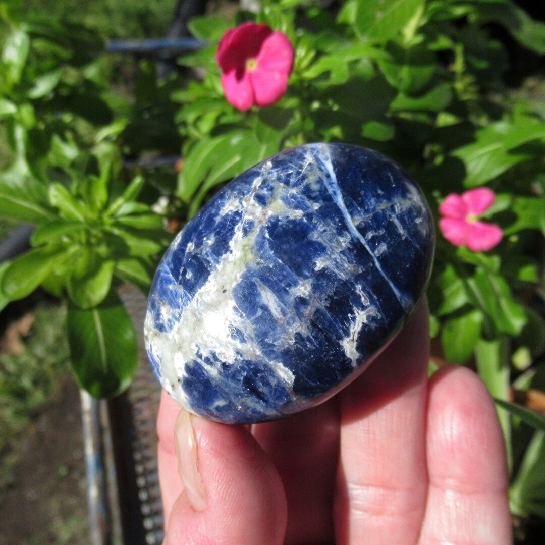 Sodalite Palm Stone, Natural Sodalite From Namibia - Etsy