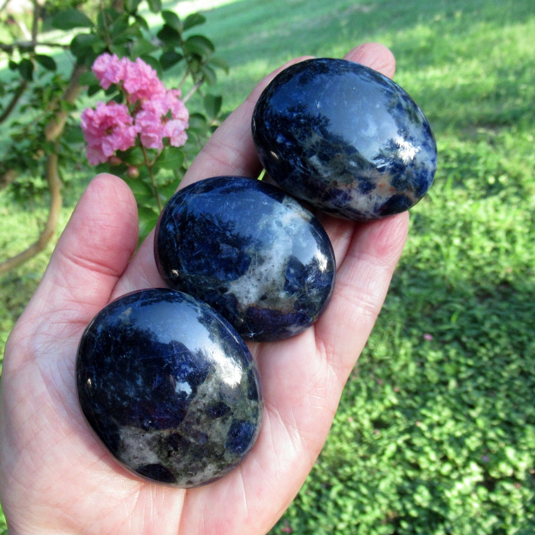 Namibian Sodalite Palm Stone: Grade A Polished Crystal - Etsy