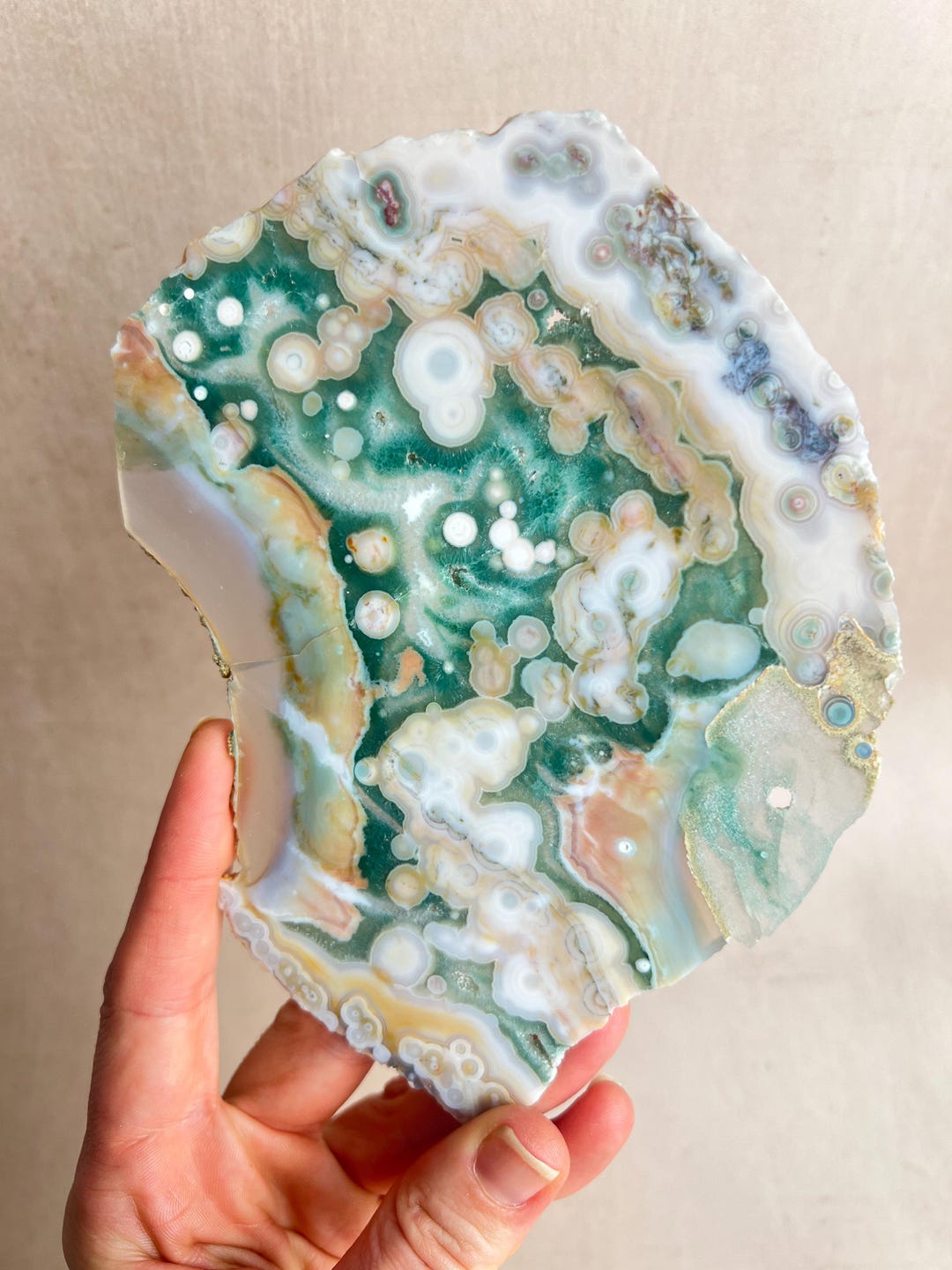 Vein 1 - 2 Ocean Jasper Slab Highly Translucent W/ Bullseye Orbs - Etsy