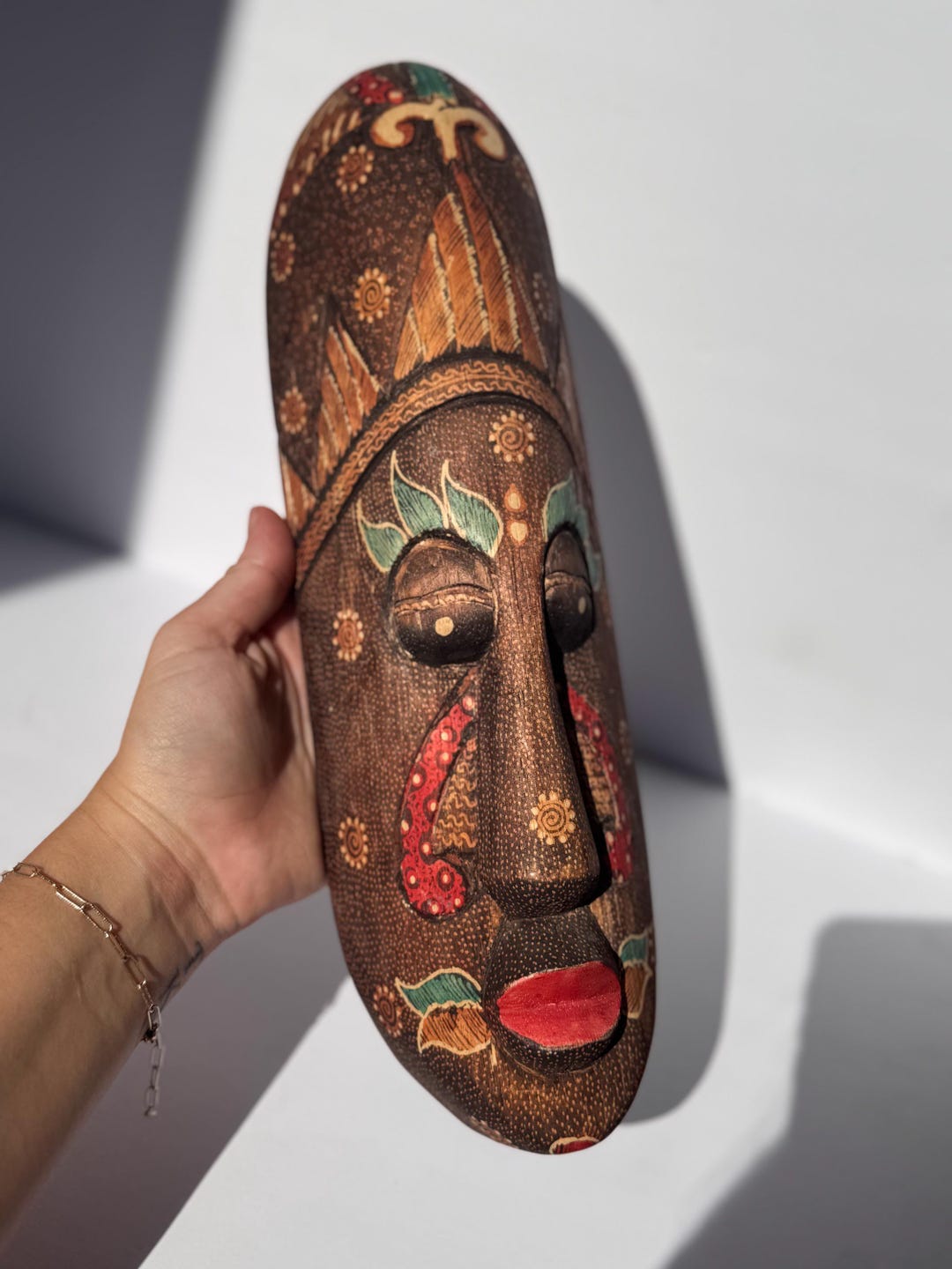 Vintage Hand-carved & Painted Wood Mask | Cultural Mask | Hand-crafted ...