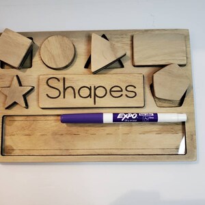 Shapes - Match and Write Wood Puzzle - Etsy