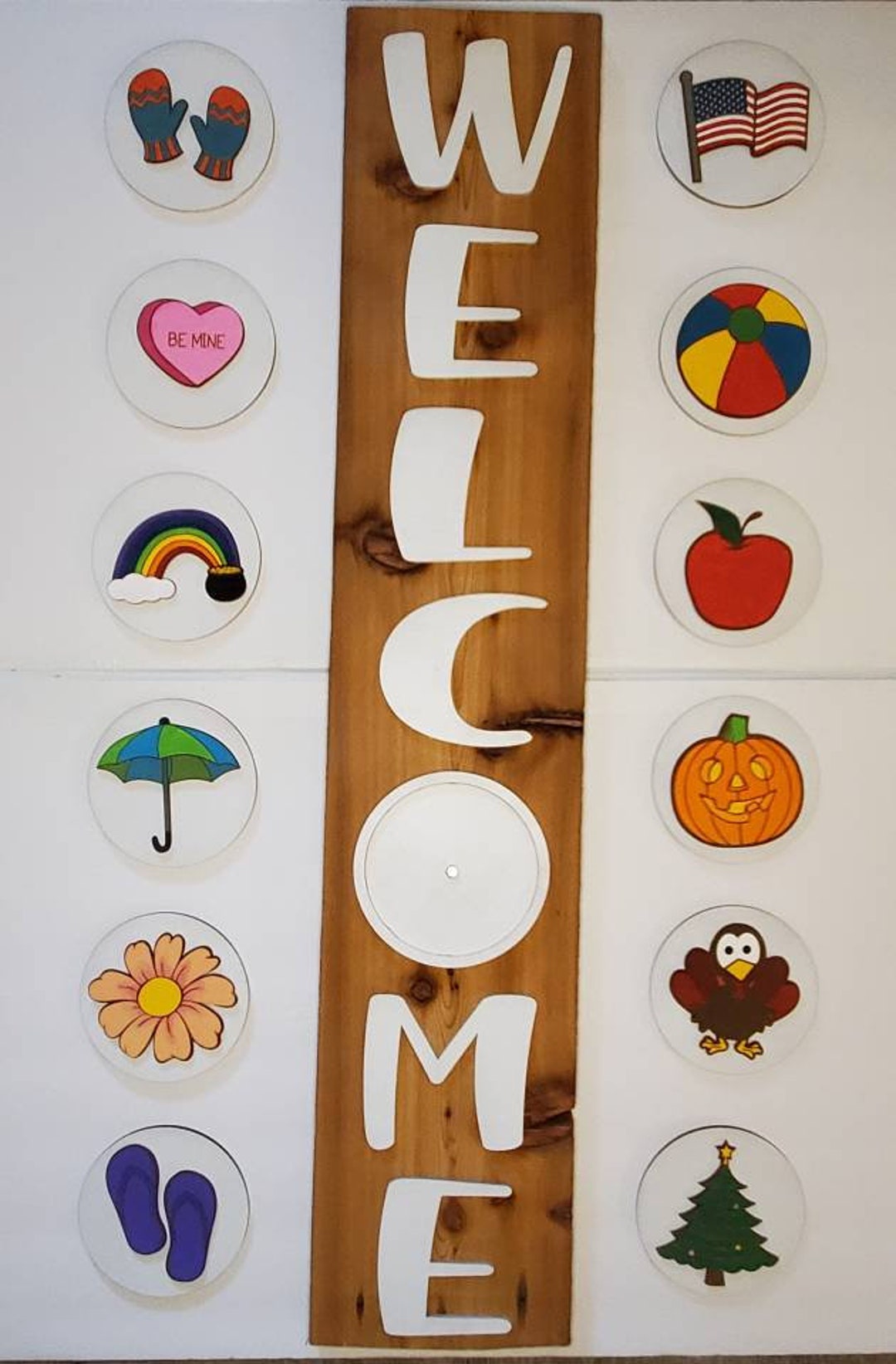 Welcome Porch Sign - With Monthly Theme Pieces - Etsy