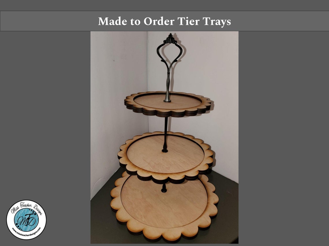 Scalloped Edge Tiered Tray Tower - Etsy