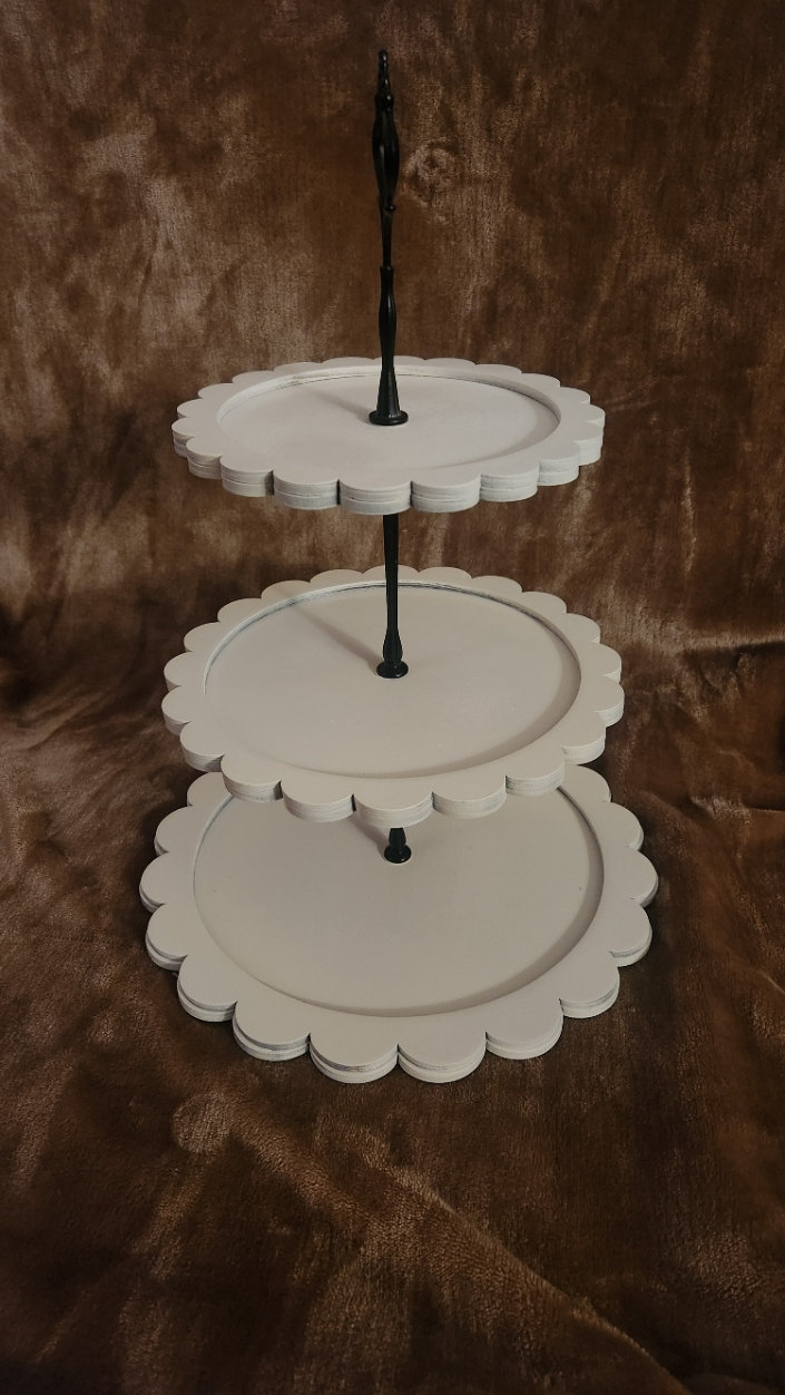 Scalloped Edge Tiered Tray Tower - Etsy