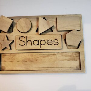 Shapes - Match and Write Wood Puzzle - Etsy