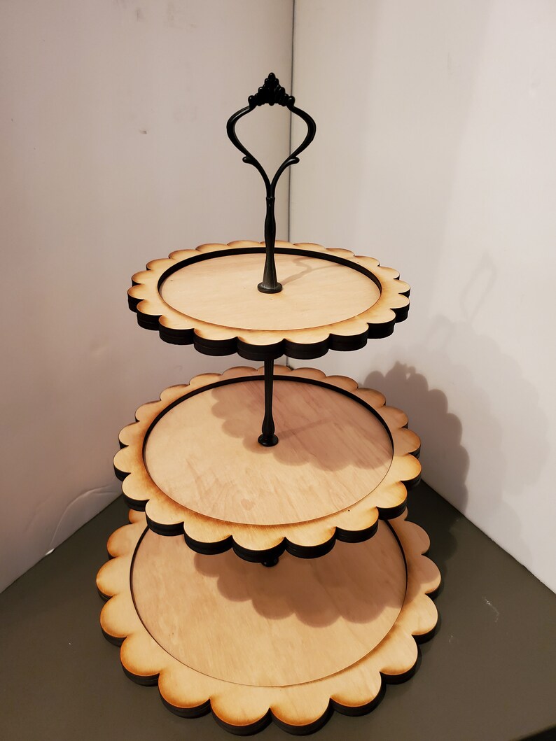 Scalloped Edge Tiered Tray Tower - Etsy