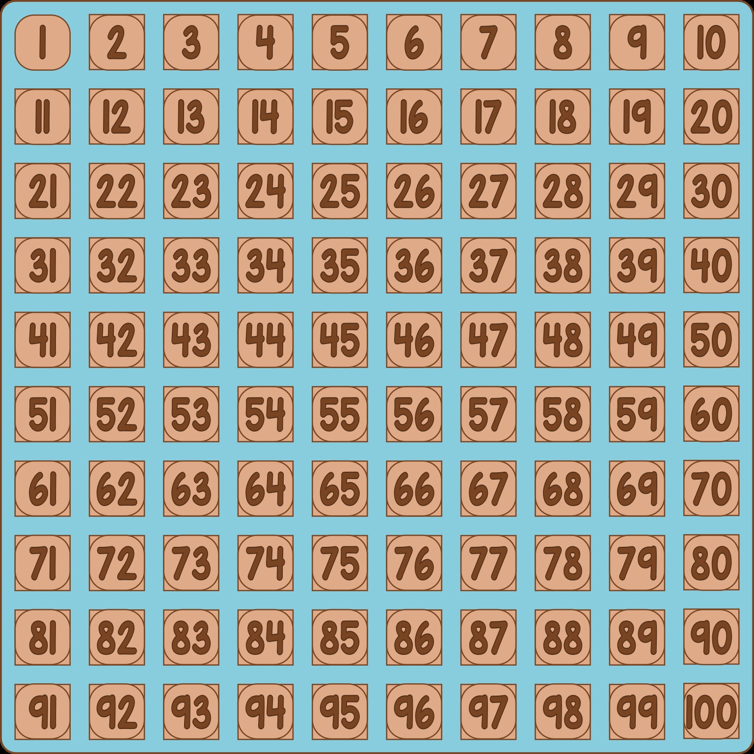 Laser Engraved 100 Chart Number Puzzle - Etsy