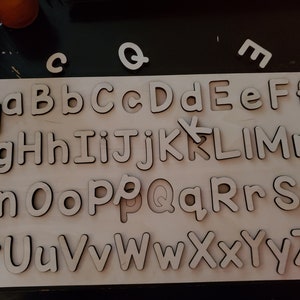 Upper and Lower Case Wood Alphabet Puzzle - Etsy