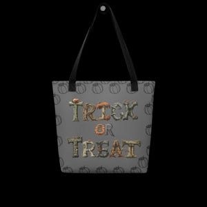 Trick-or-treat - Halloween Inspired Tote Bag - Candy Bag - Treat Bag - Etsy